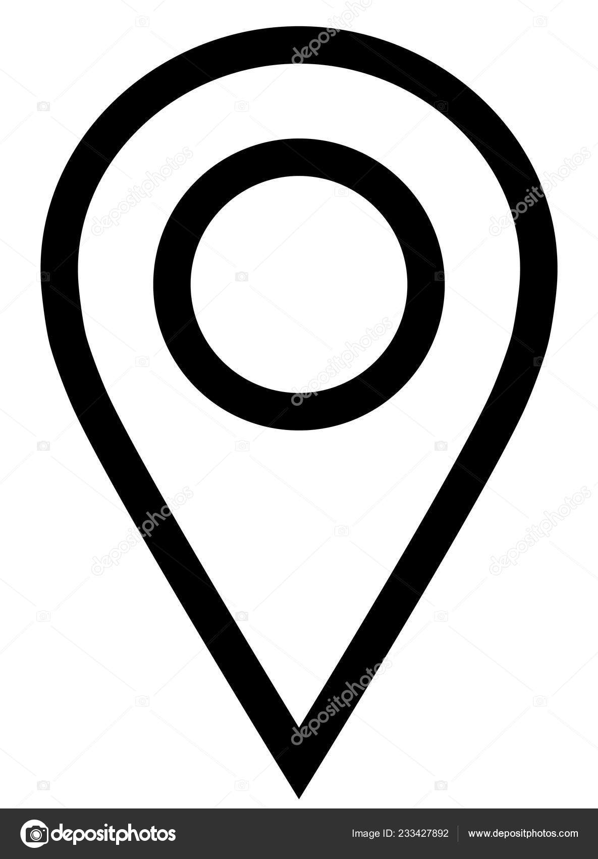 Pin Punto Negro Simple Delineado Aislado Ilustración Vectorial Vector ...