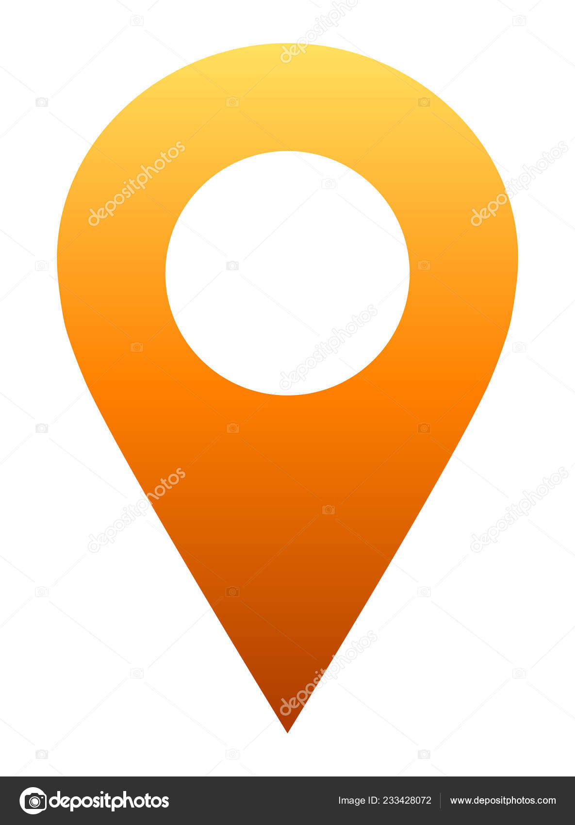 Pin Point Orange Gradient Hollow Isolated Vector Illustration Stock ...