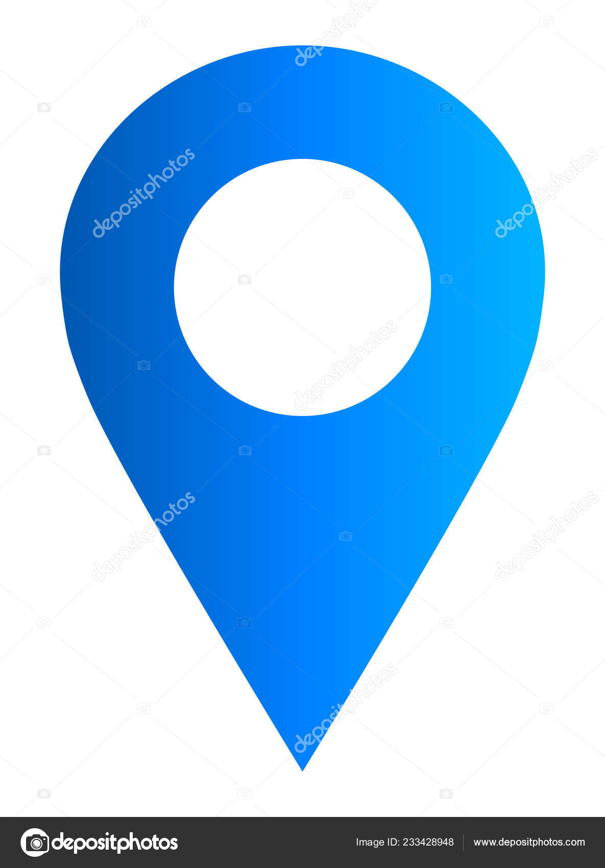 Pin Point Blue Gradient Hollow Isolated Vector Illustration Stock ...