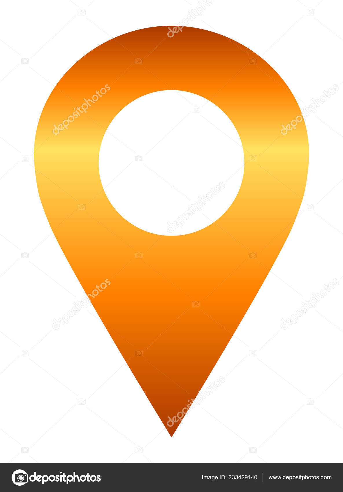 Pin Point Orange Gradient Hollow Isolated Vector Illustration Stock ...