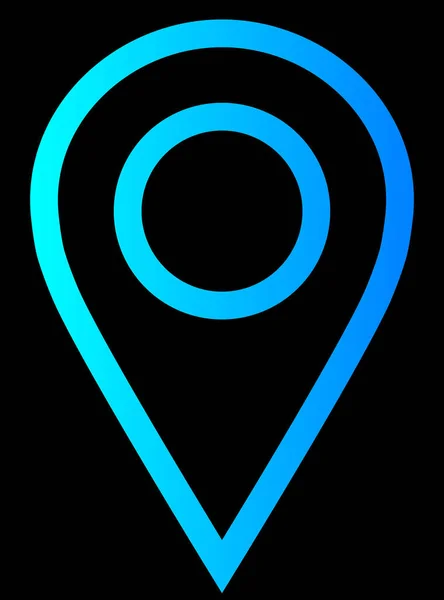 Pin Point Blue Gradient Hollow Isolated Vector Illustration Stock ...