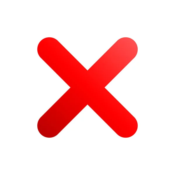 Marcas Verificación Cruz Roja Icono Contorno Simple Ilustración ...