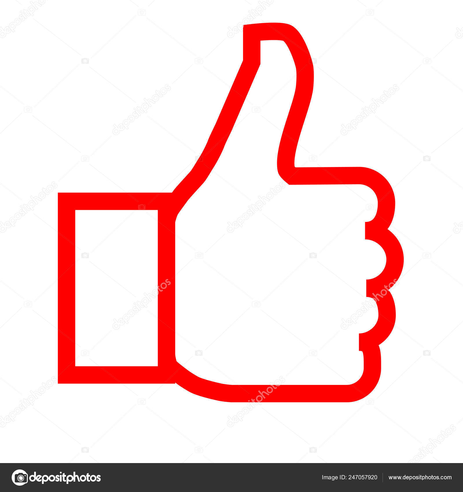 Symbol Icon Red Simple Outline Isolated Vector Illustration — Stock ...