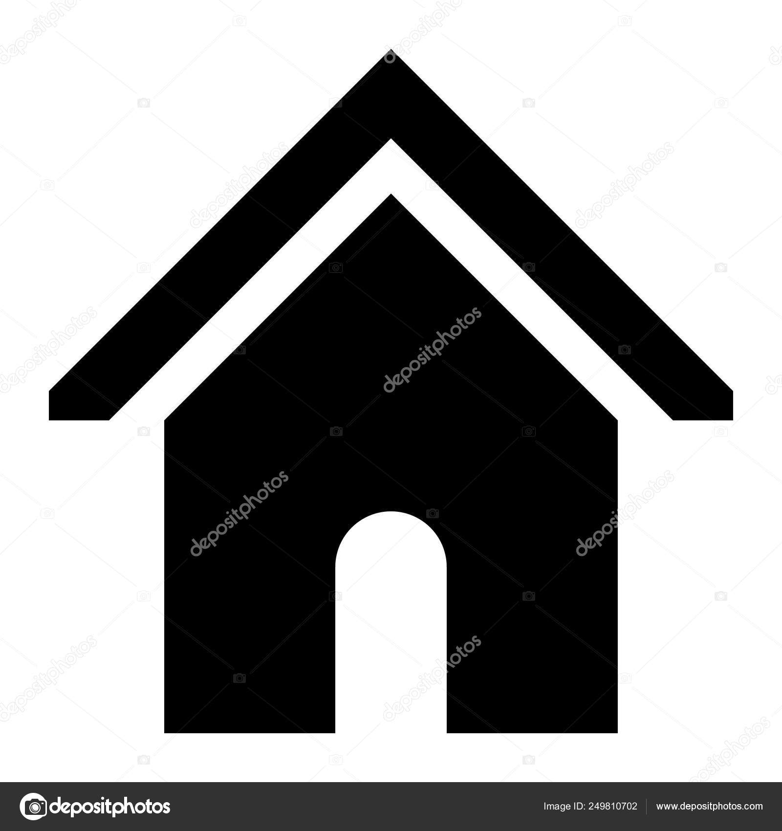 Home symbol icon - black simple, isolated - vector Stock Vector by ...