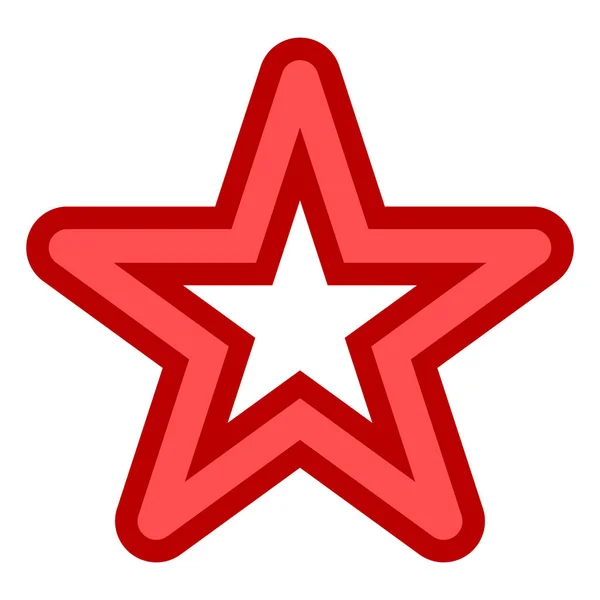 Star symbol icon - red simple outline, 5 pointed rounded, isolat Stock ...