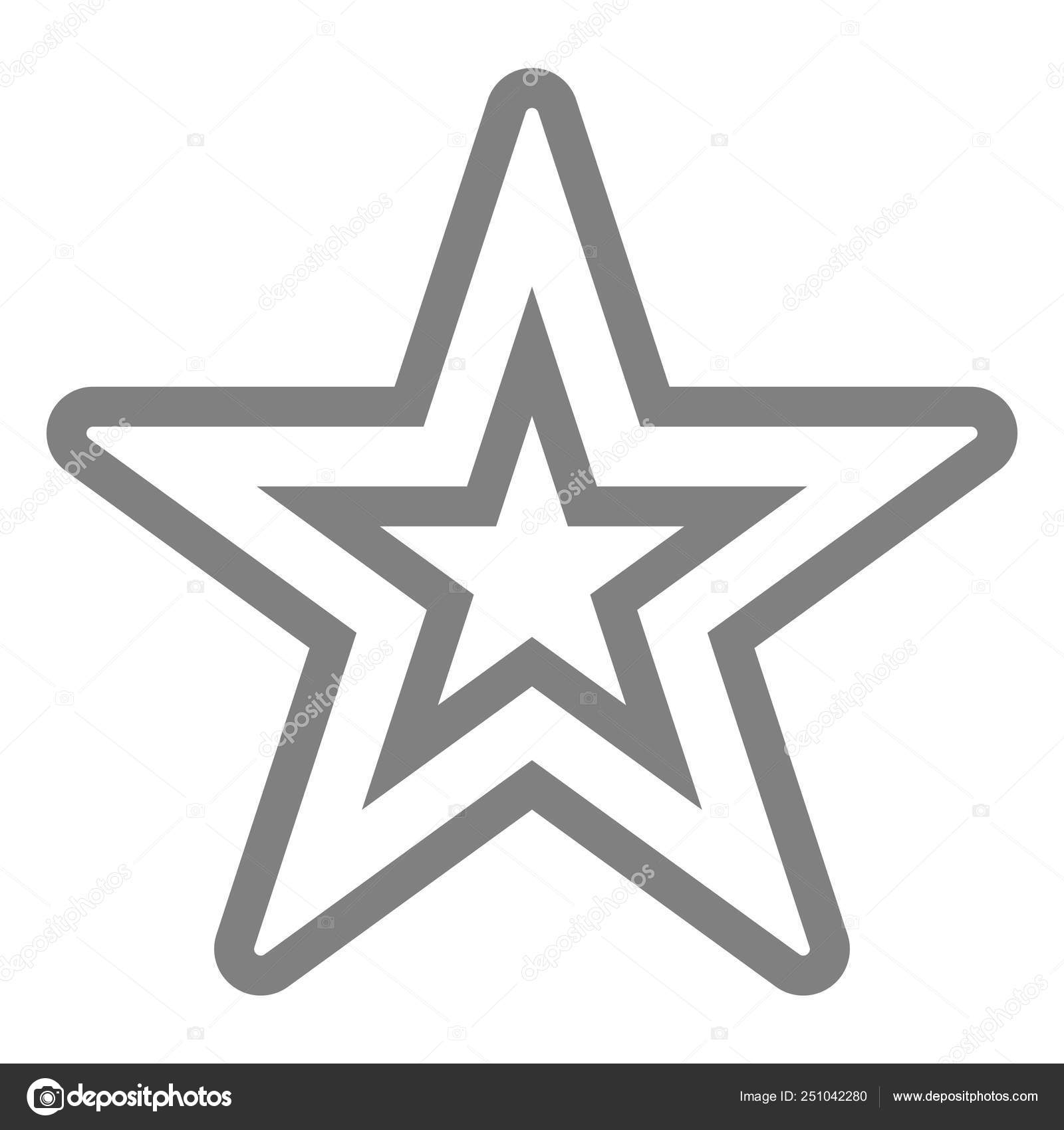Rounded Star Outline Star Symbol Icon White Simple, 5 Pointed