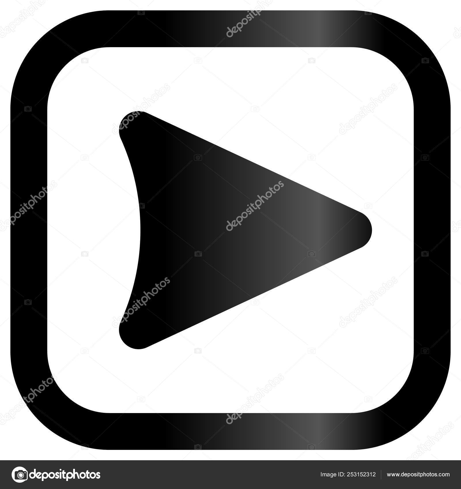 Play button icon - black slick gradient, isolated - vector Stock Vector ...