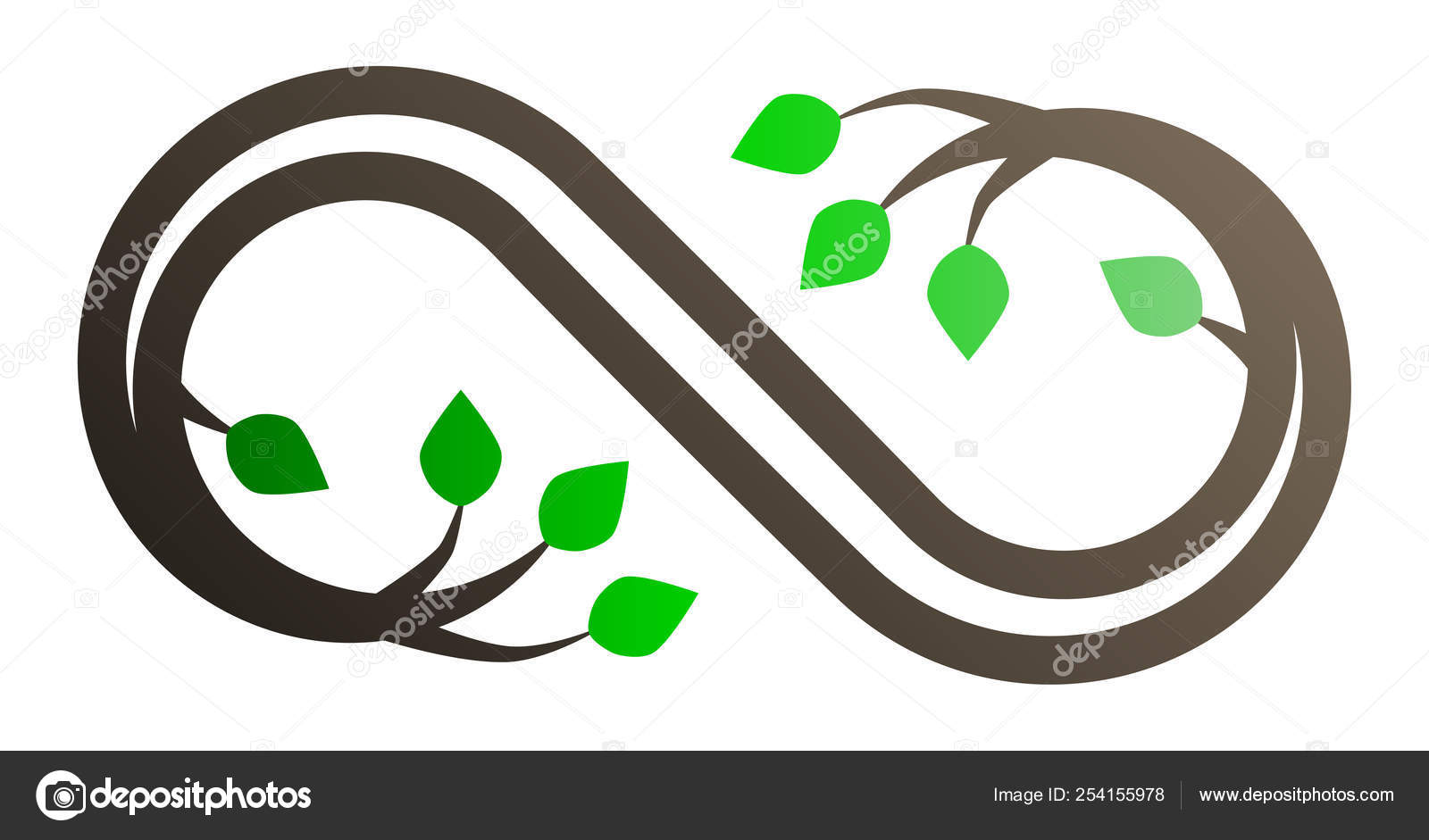 Infinity flourish symbol icon - tree gradient outline, isolated Stock ...