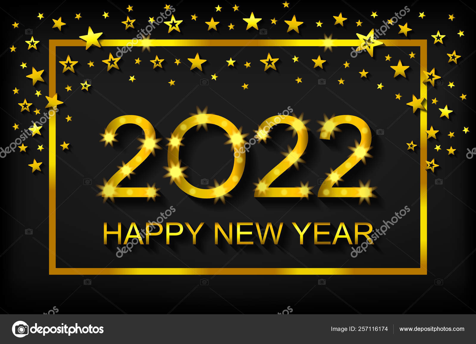 Happy New Year 2022 - greeting card, flyer, invitation - vector Stock ...