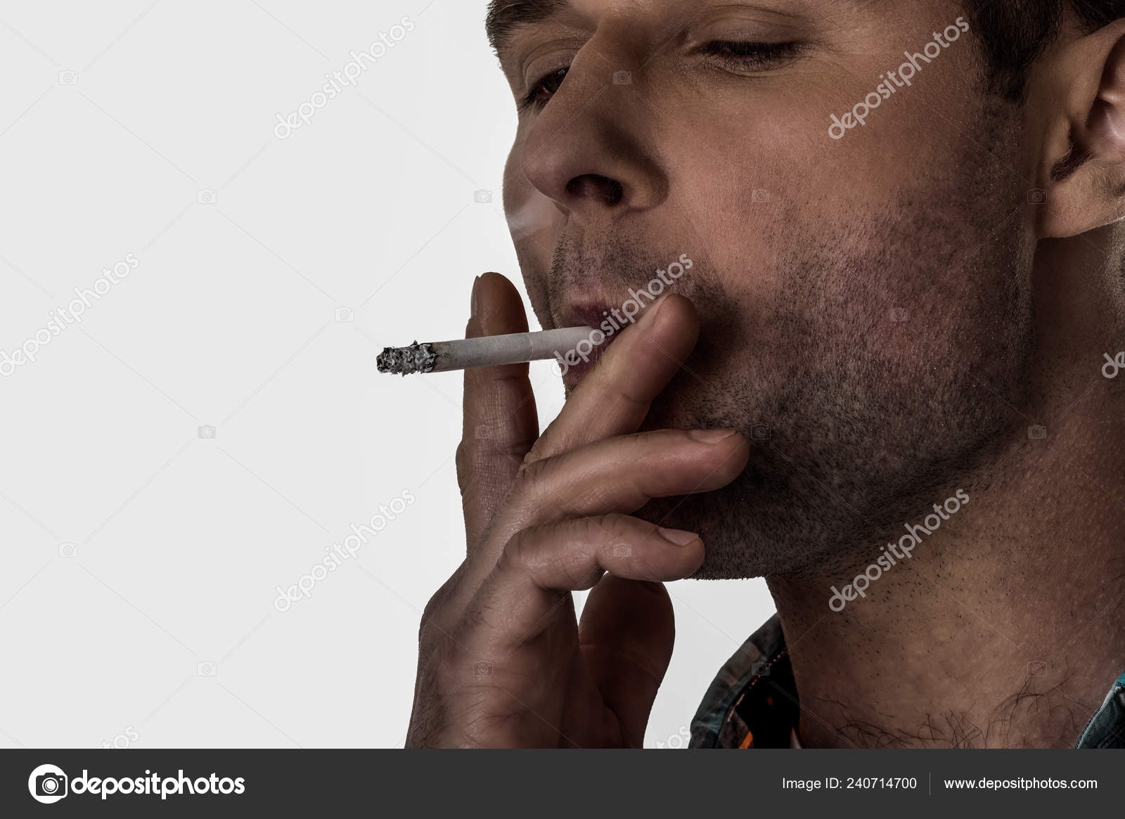Person Smoking Cigarette Full Body
