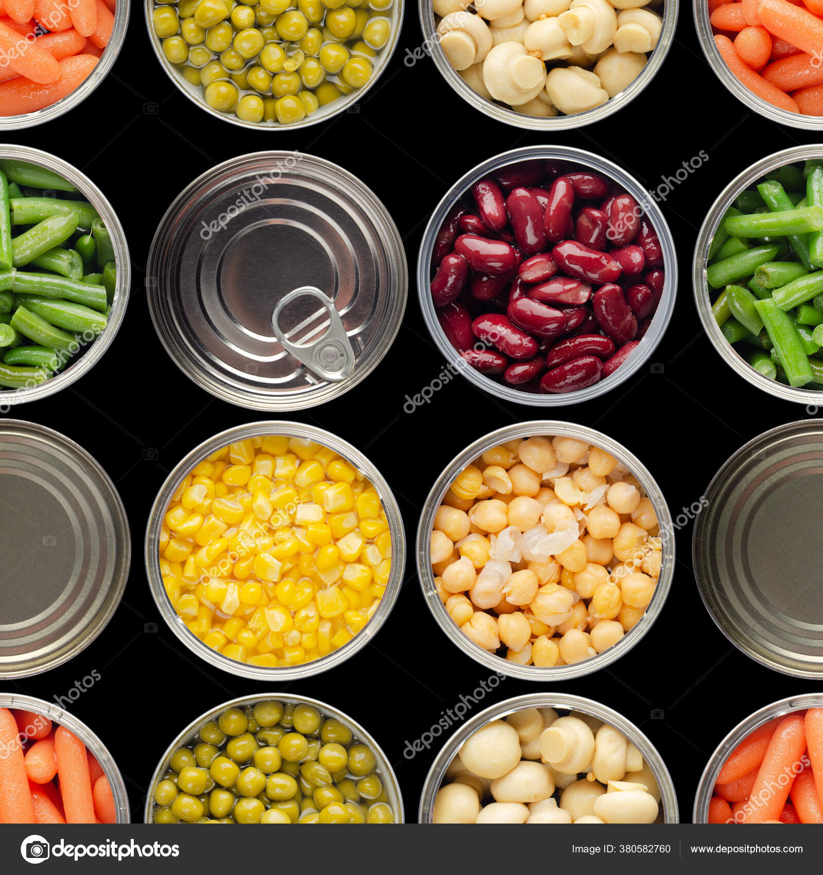 Seamless Food Background Made Opened Canned Chickpeas Green Sprouts ...