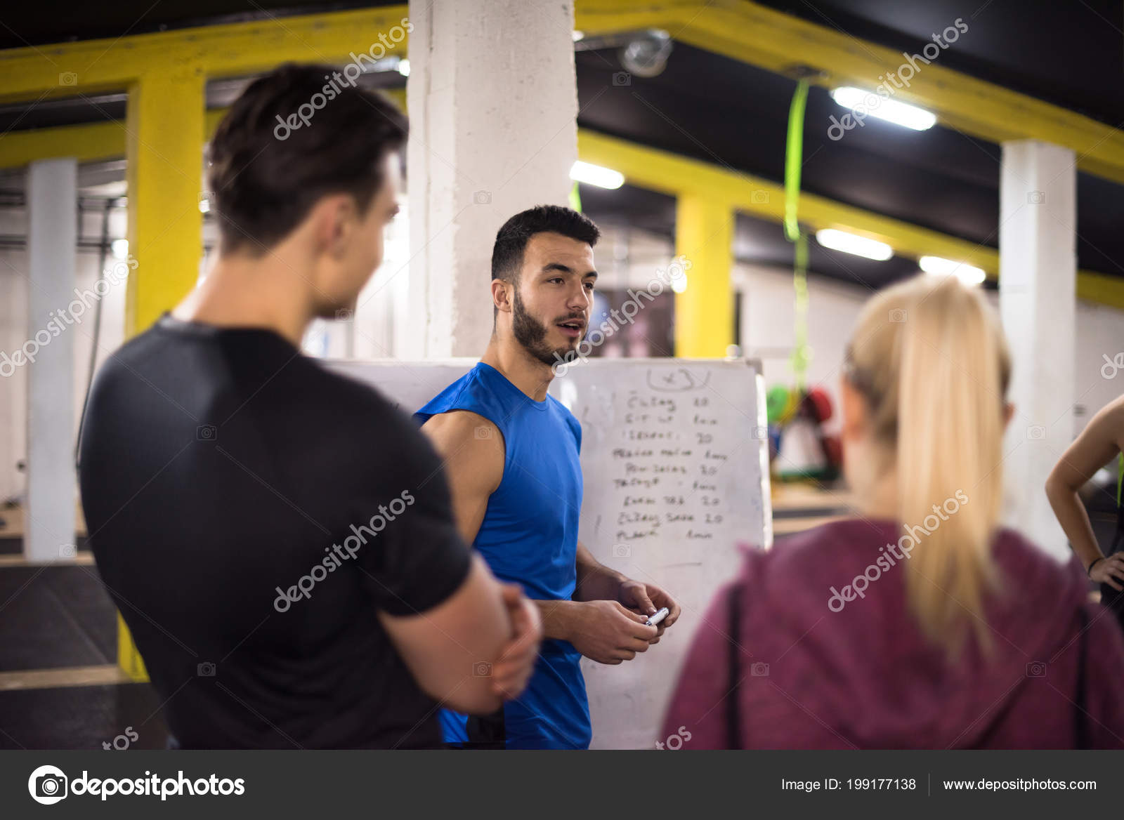 Training Course Group Young Athletes Getting Instructions Trainer ...