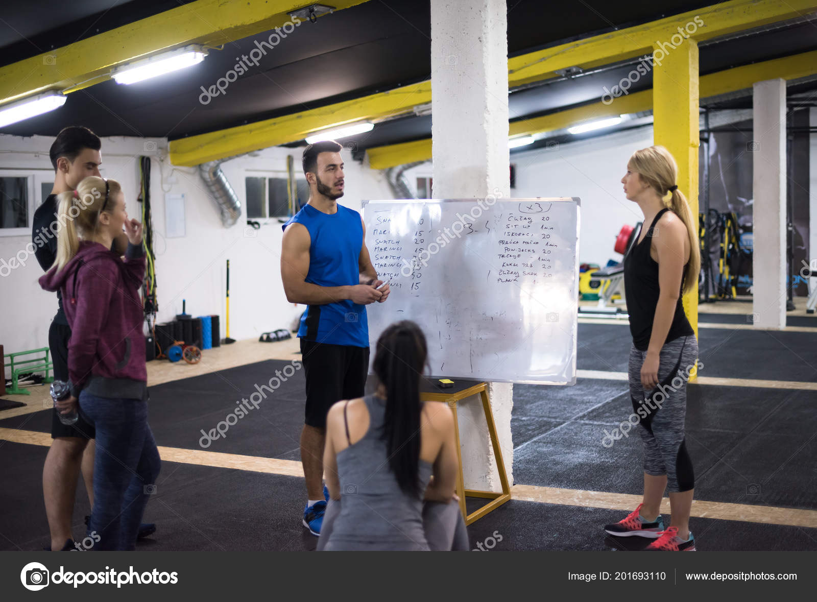 Training Course Group Young Athletes Getting Instructions Trainer ...