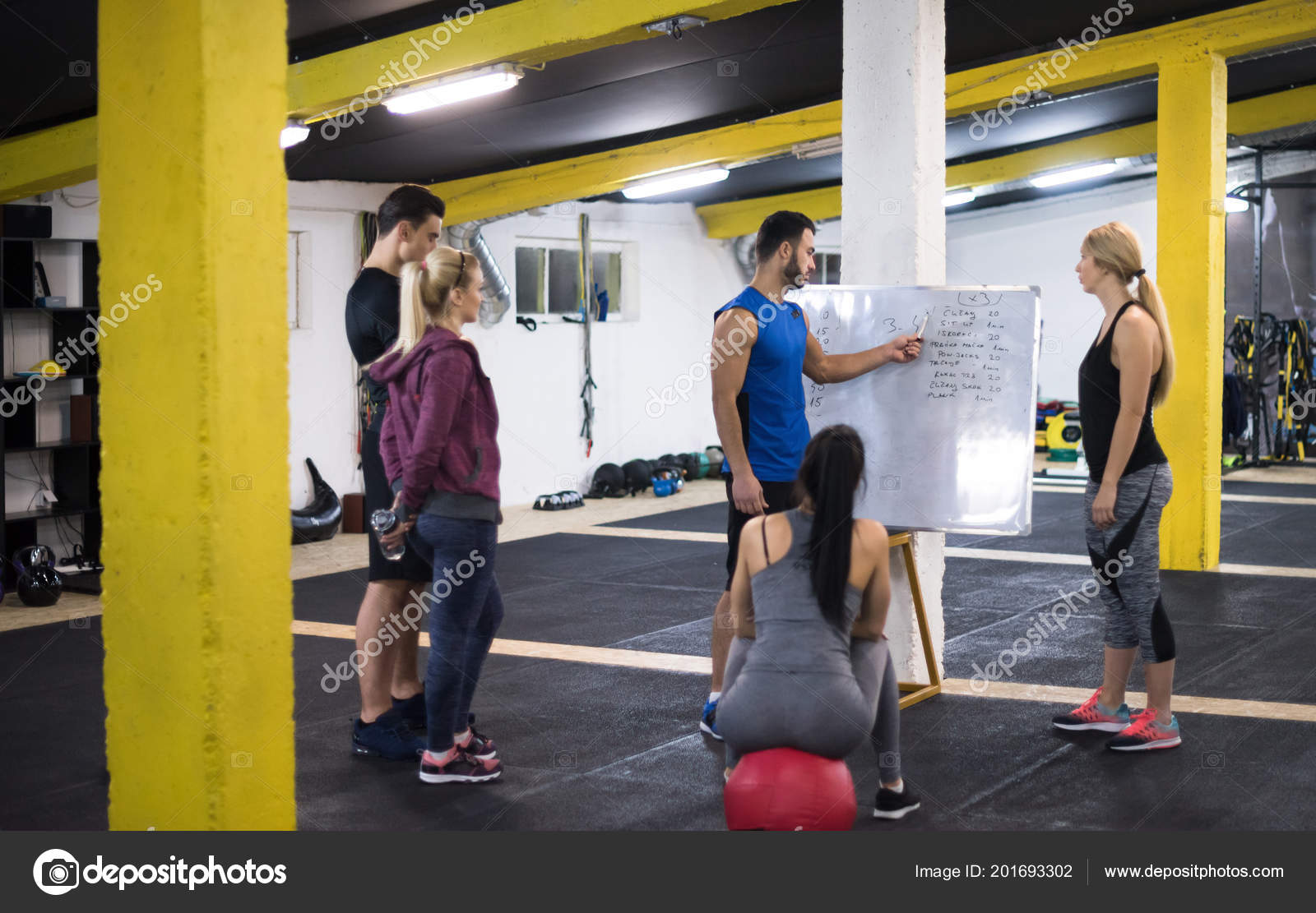 Training Course Group Young Athletes Getting Instructions Trainer ...