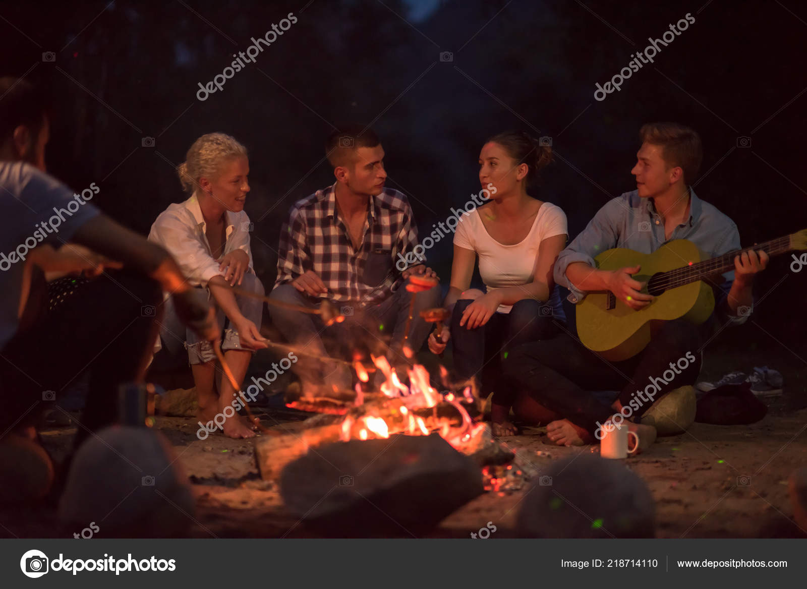 Summer Bonfire With Friends