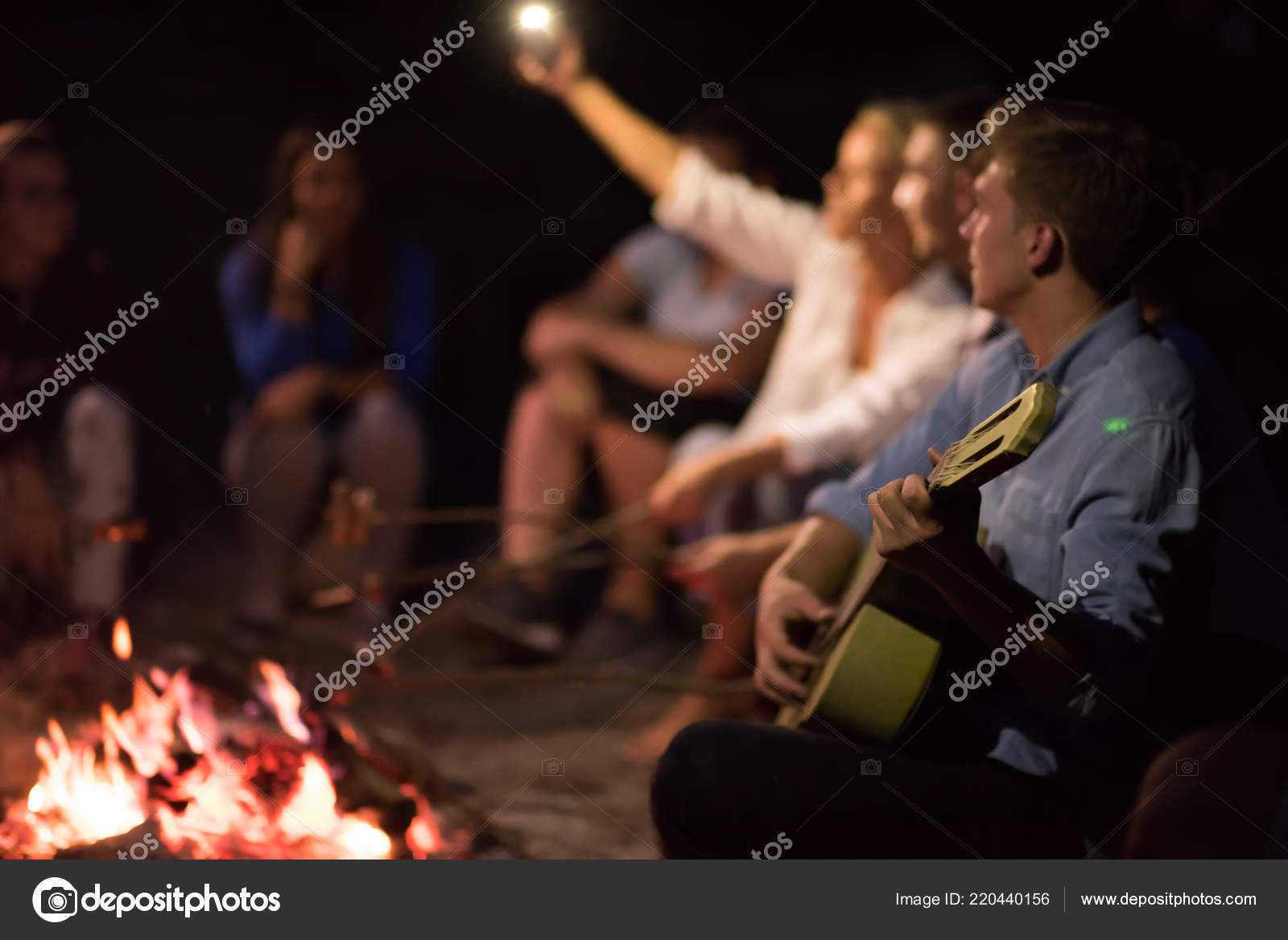 Summer Bonfire With Friends