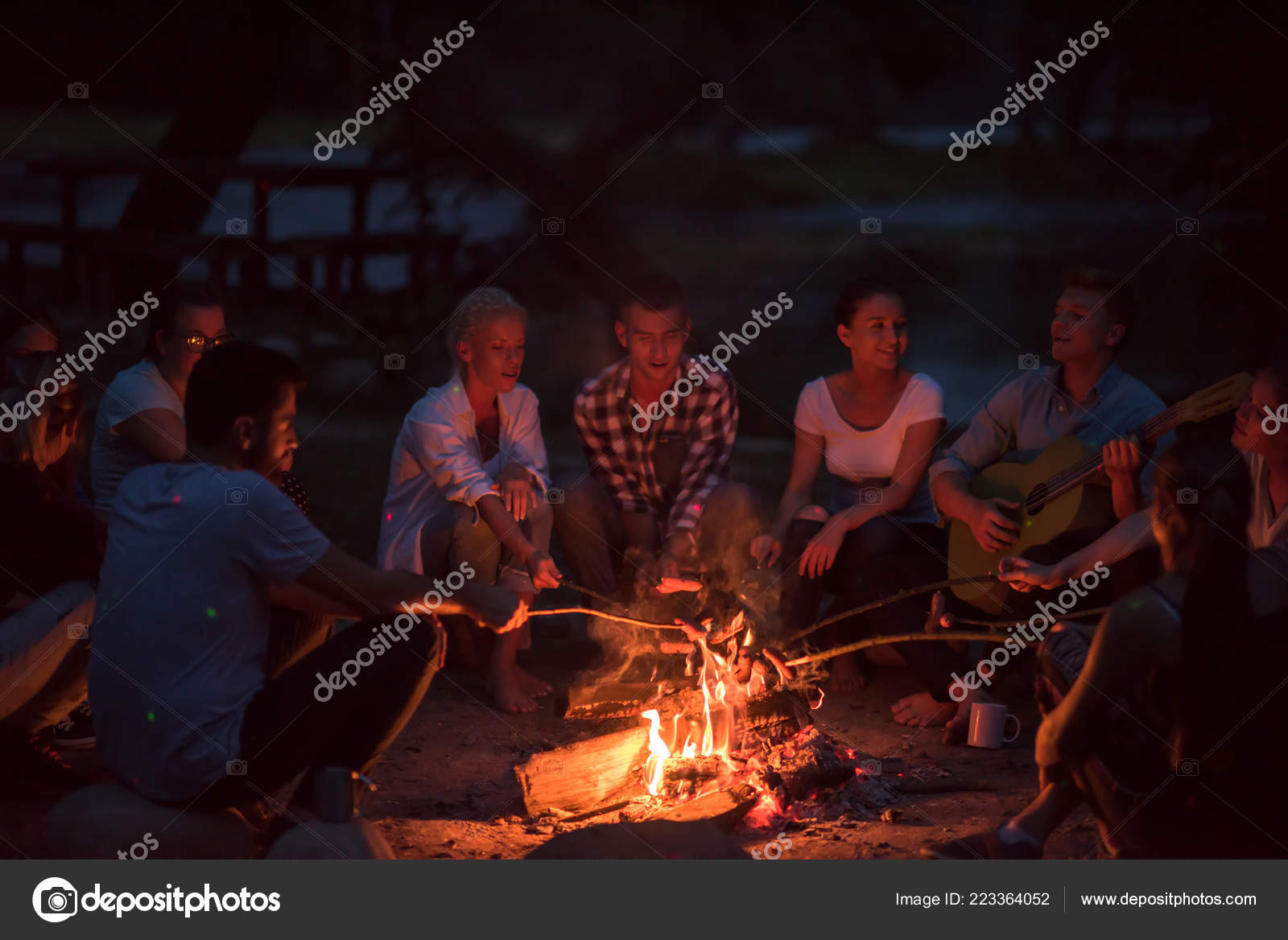 Summer Bonfire With Friends