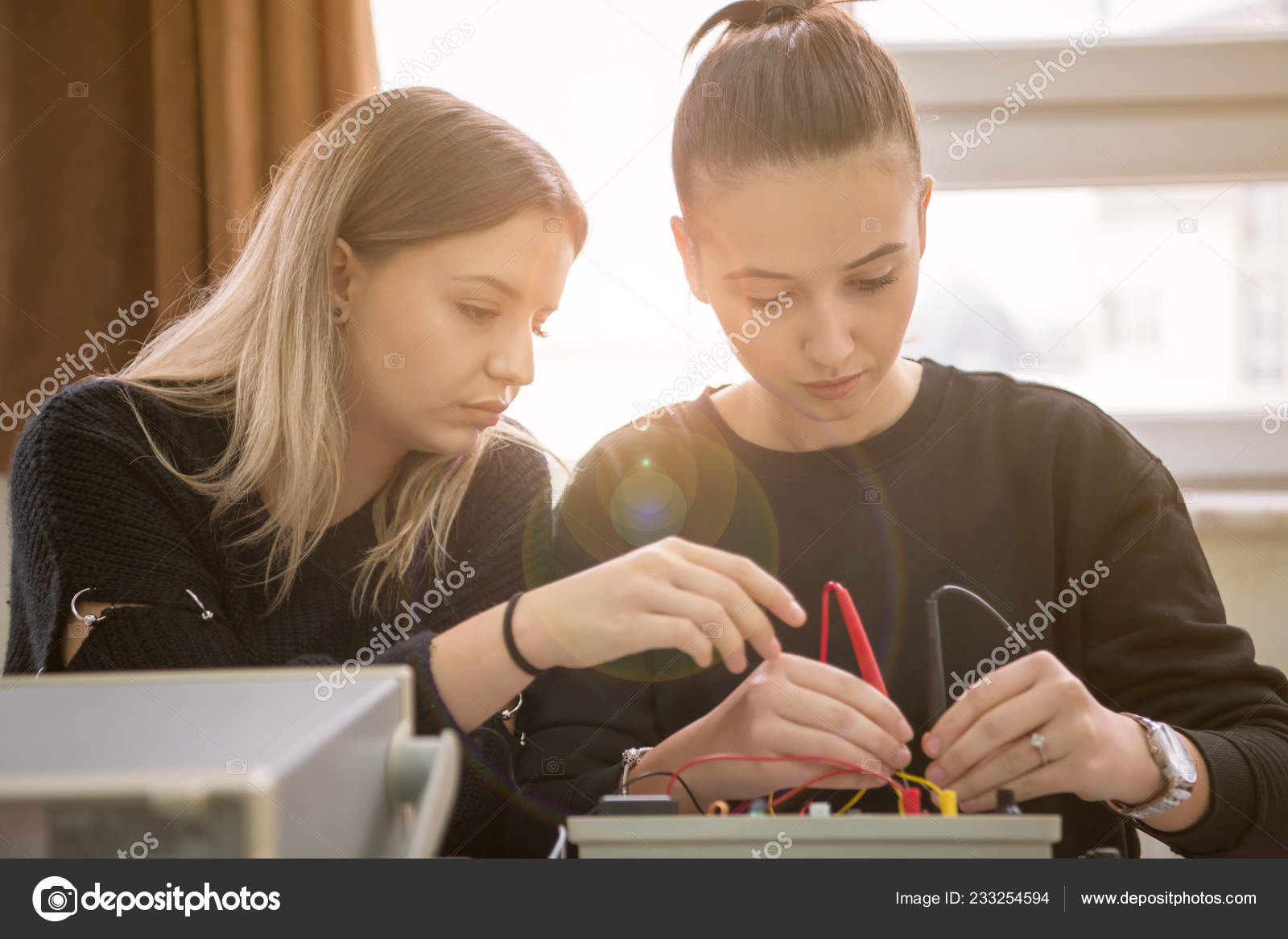Group Young Students Doing Technical Vocational Practice Teacher ...
