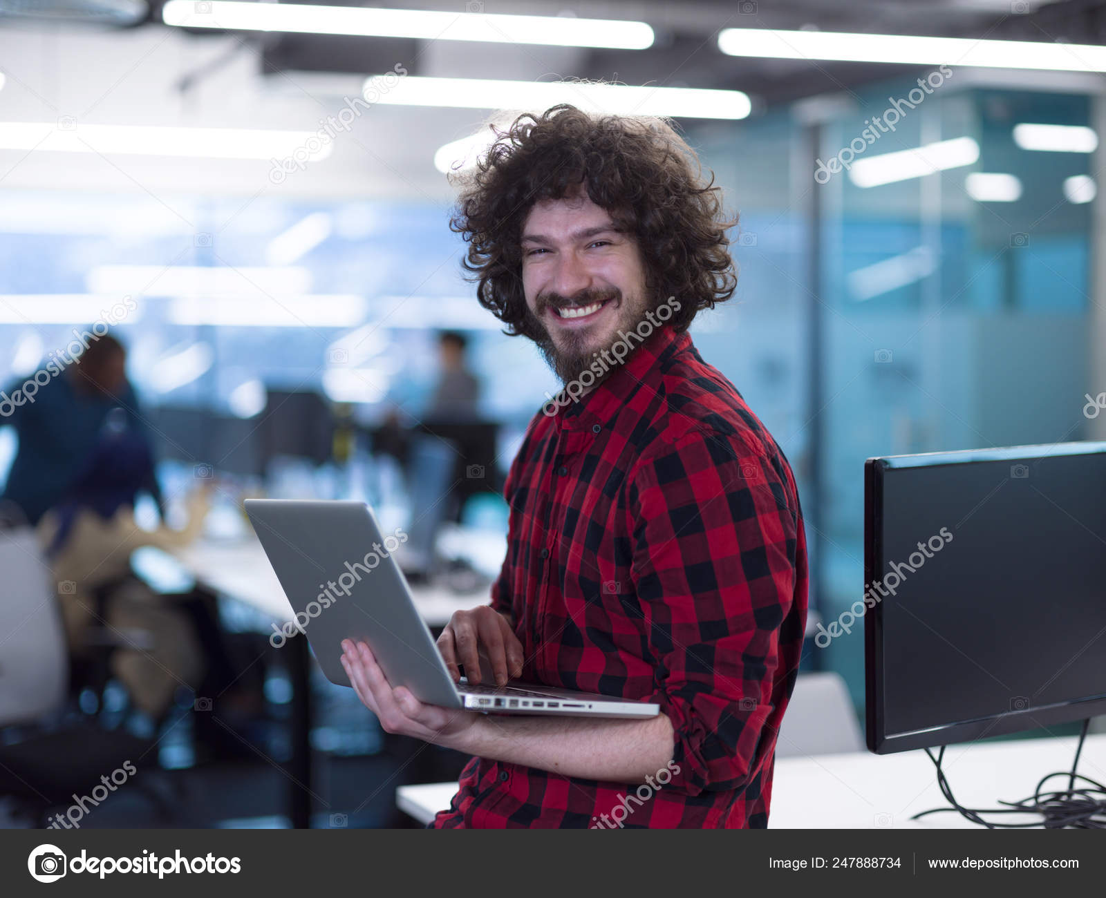 Smiling male software developer using laptop Stock Photo by ©.shock ... Smiling male software developer using laptop Stock Photo by ©.shock ...