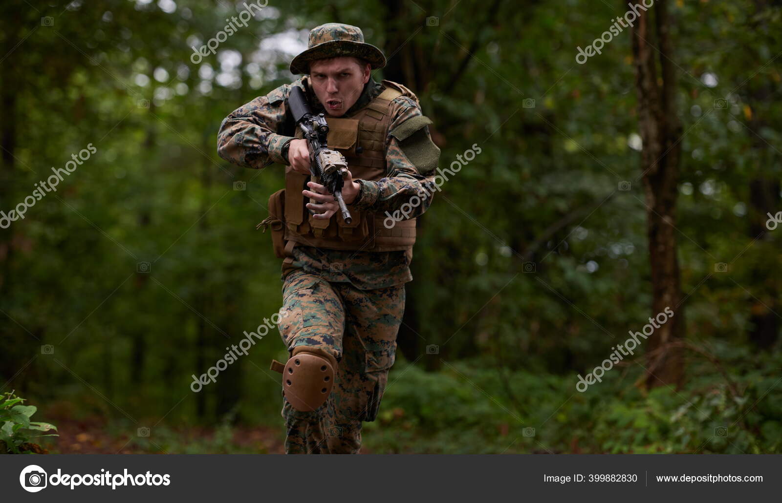 Modern Warfare Soldier Action Combat Stock Photo by ©.shock 399882830