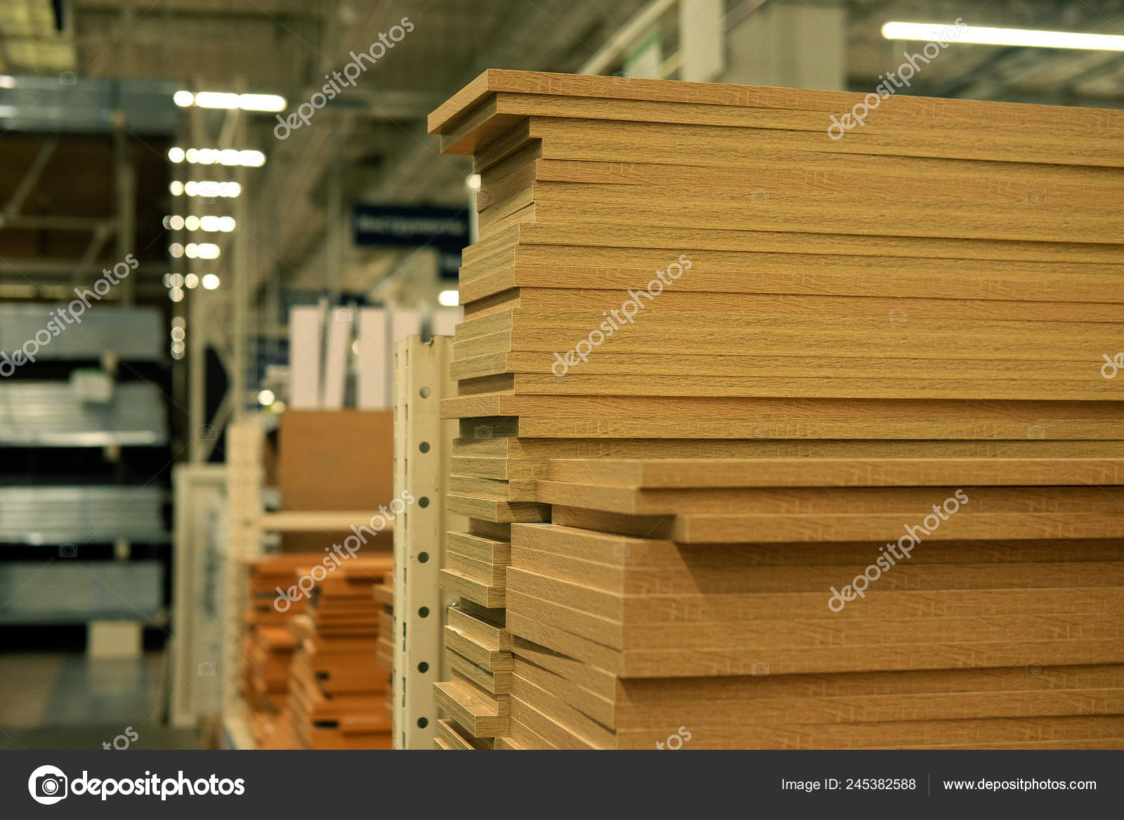 Sample parquet boards in hardware store — Stock Photo © kanareva #245382588