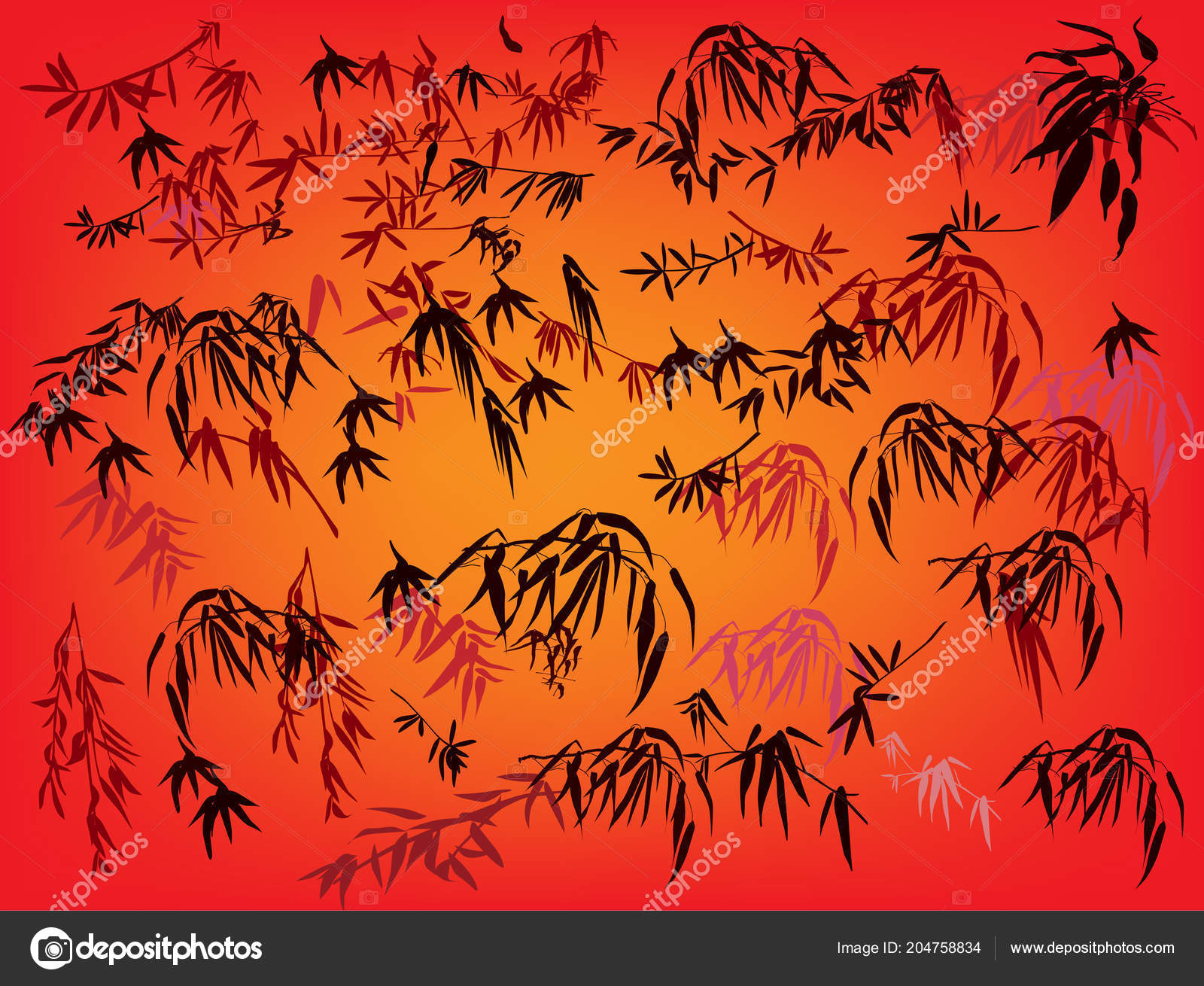 Illustration Bamboo Collection Red Background Stock Vector by ©Dr.PAS ...