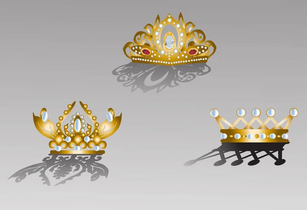 Crown set isolated on black — Stock Vector © Dr.PAS #12356978