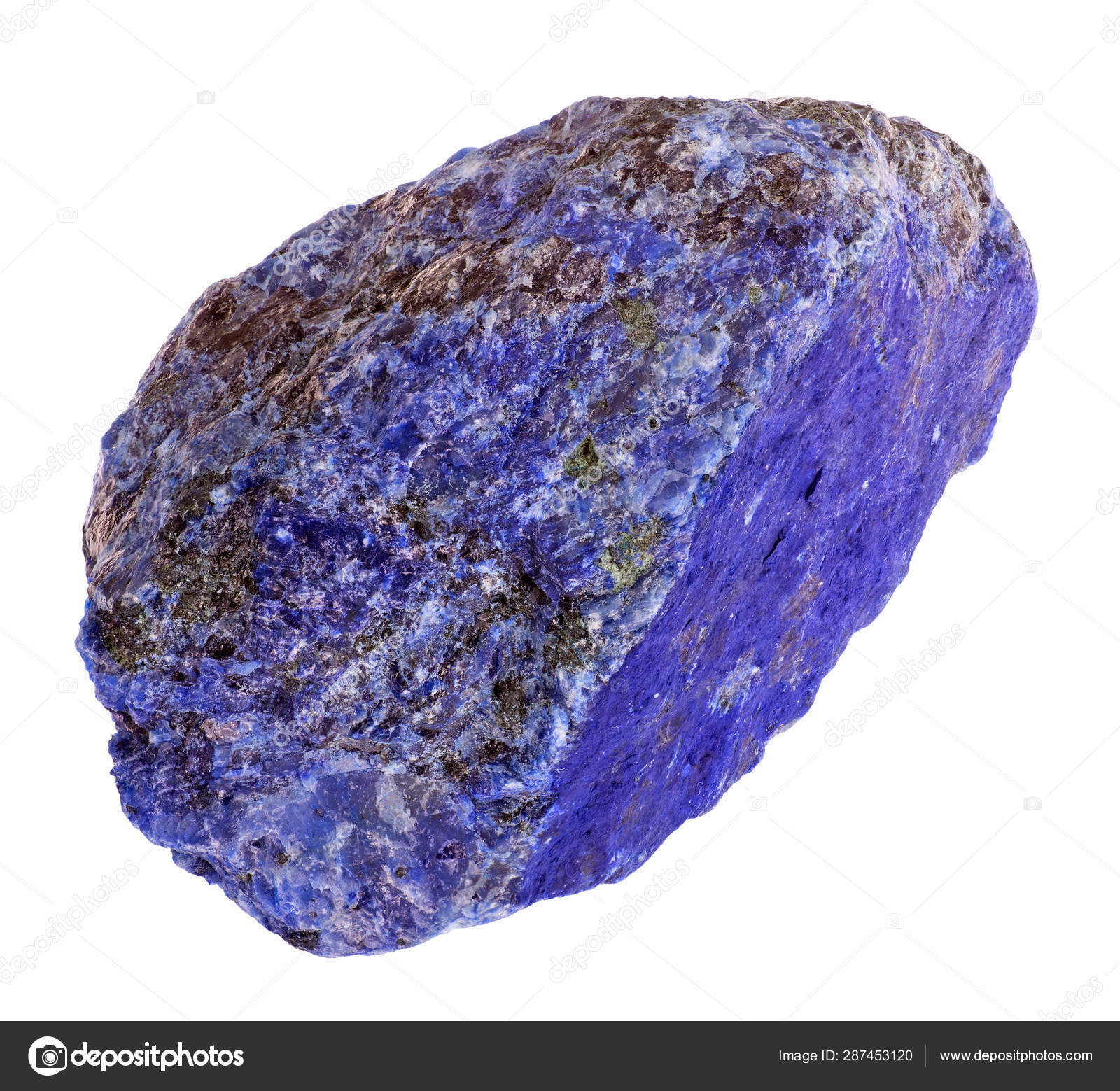 Single blue and black stone isolated on white — Stock Photo © Dr.PAS ...