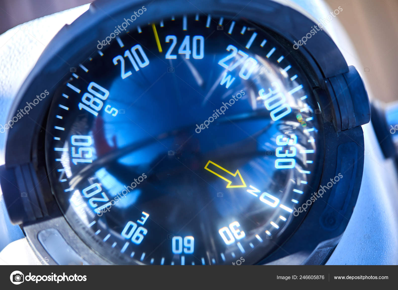 New Nautical Compass Yacht Close — Stock Photo © strelok #246605876