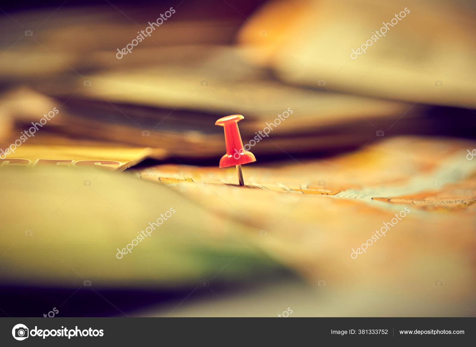 Pins Marking Travel Itinerary Points Map Passports Stock Photo by ...
