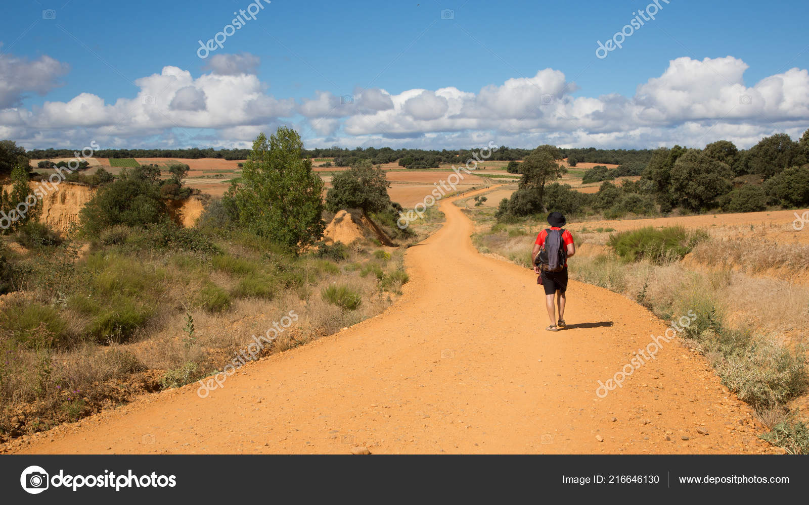 Camino Santiago Spain Pilgrim Walking Way James Spanish Meseta Stock ...