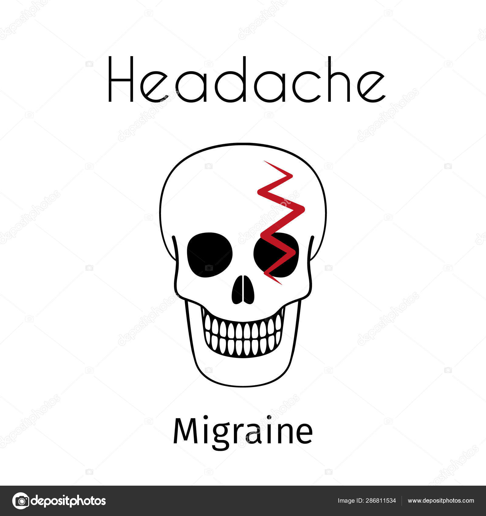 Vector Headache Linear Icon of Skull Stock Vector Image by ©Roman ... Vector Headache Linear Icon of Skull Stock Vector Image by ©Roman ...