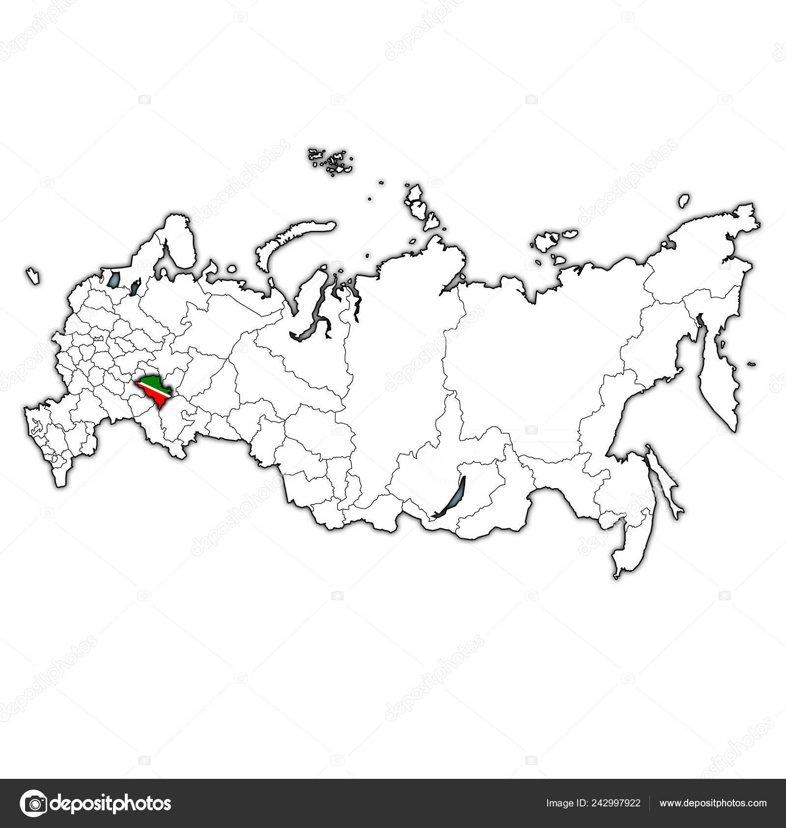 Emblem Tatarstan Map Administrative Divisions Borders Russia Stock ...