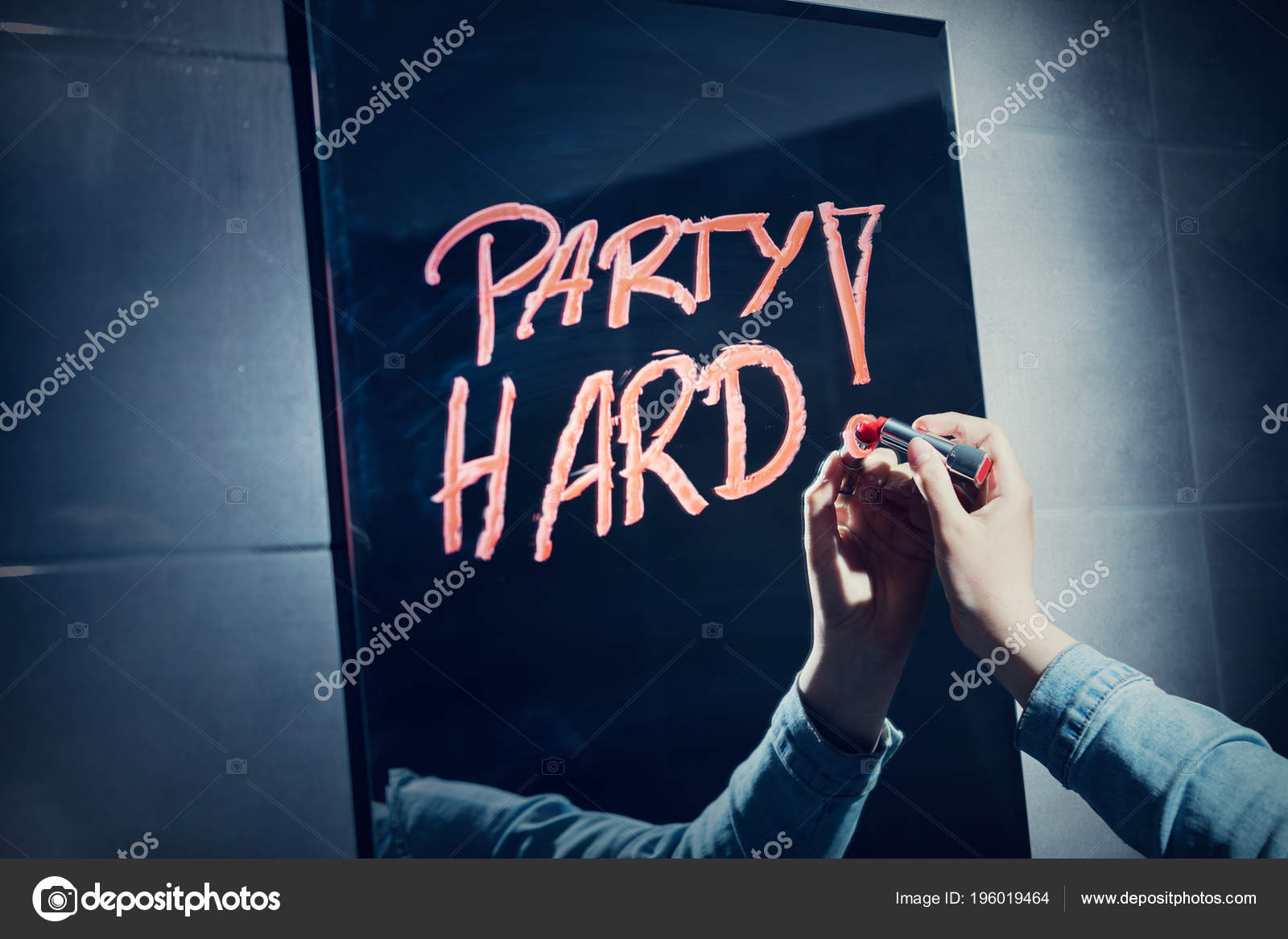 Lipstick Writing On Mirror