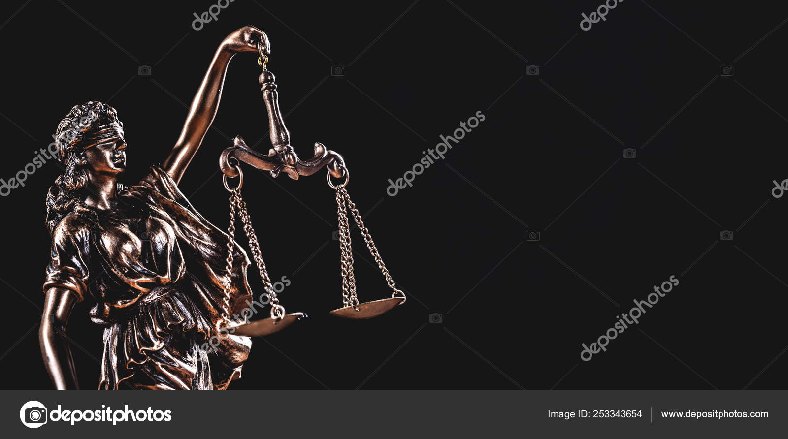 Themis Statue Holding Scale Black Background Stock Photo by ©Photocreo ...