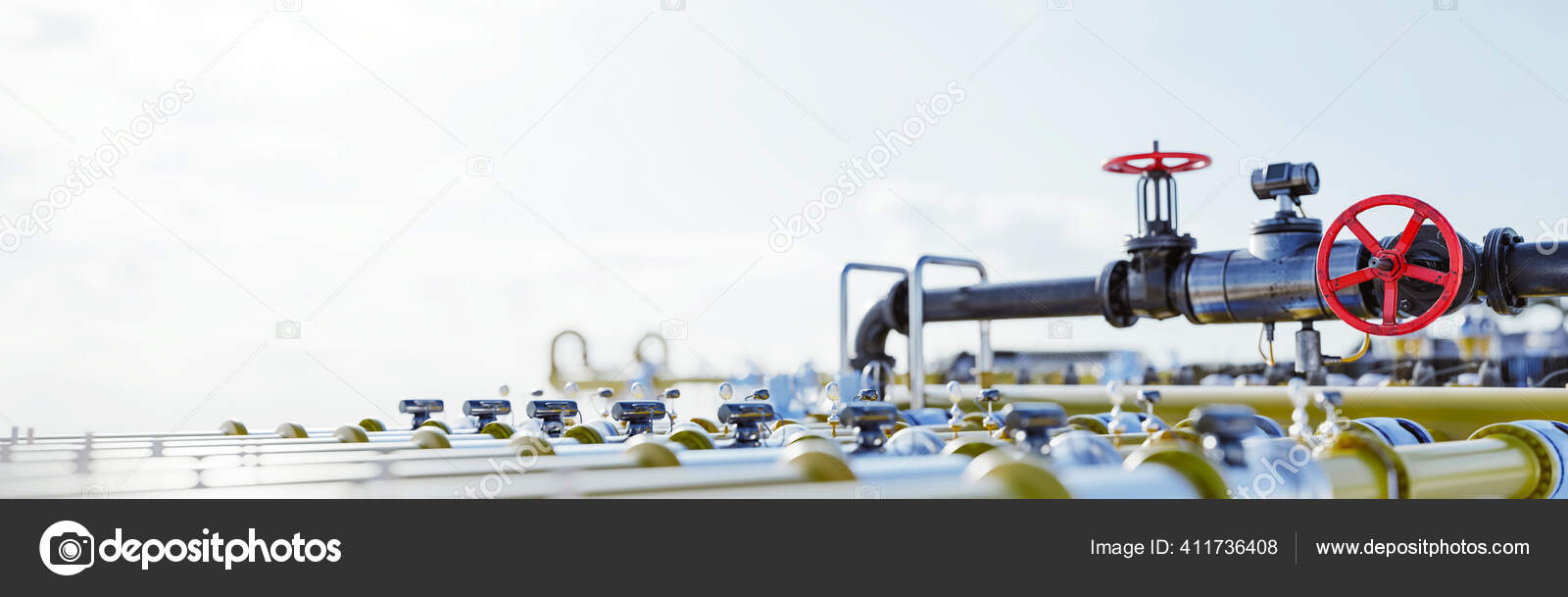 Gas Tap Pipeline System Natural Gas Station Industry — Stock Photo ...