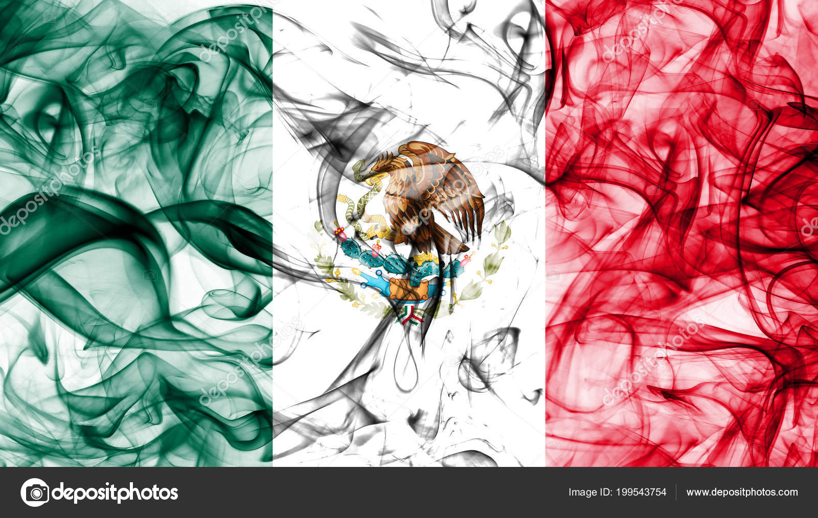 Mexico Smoke Flag White Background Stock Photo by ©vladem 199543754