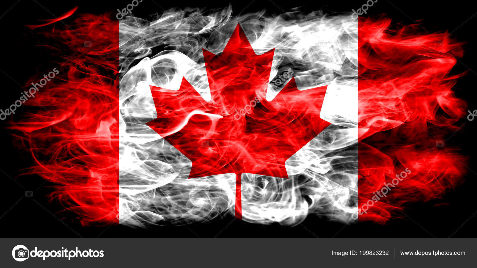 Canada Smoke Flag Black Background — Stock Photo © vladem #199823232