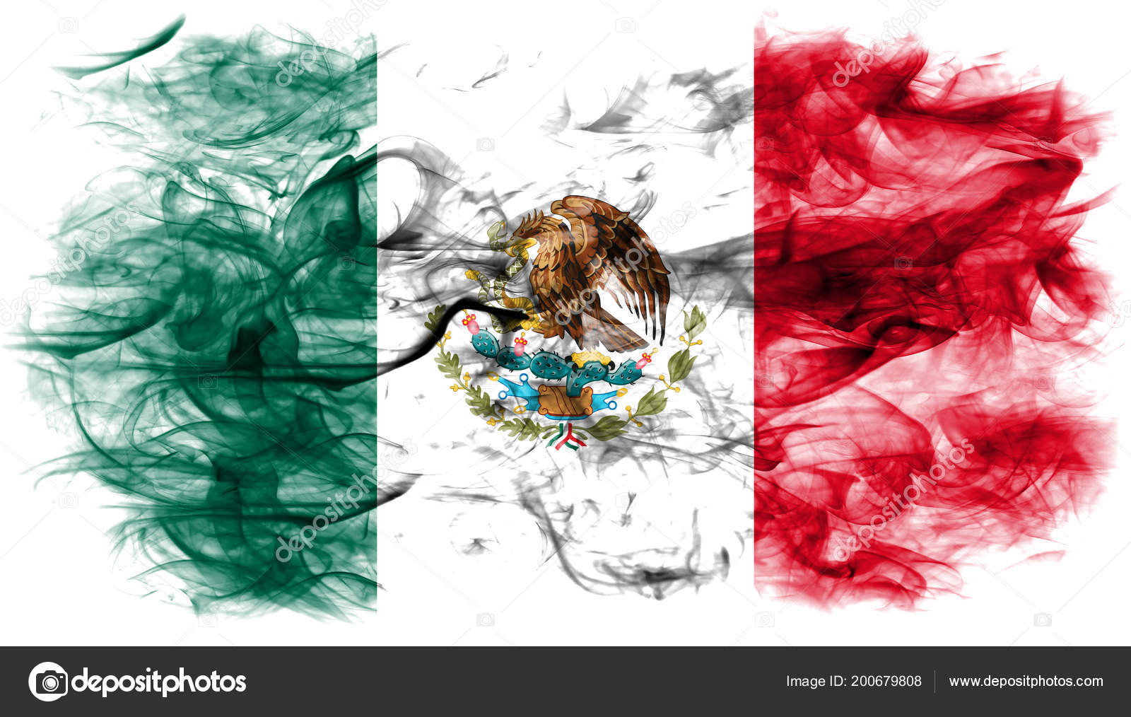 Mexico Smoke Flag White Background Stock Photo by ©vladem 200679808