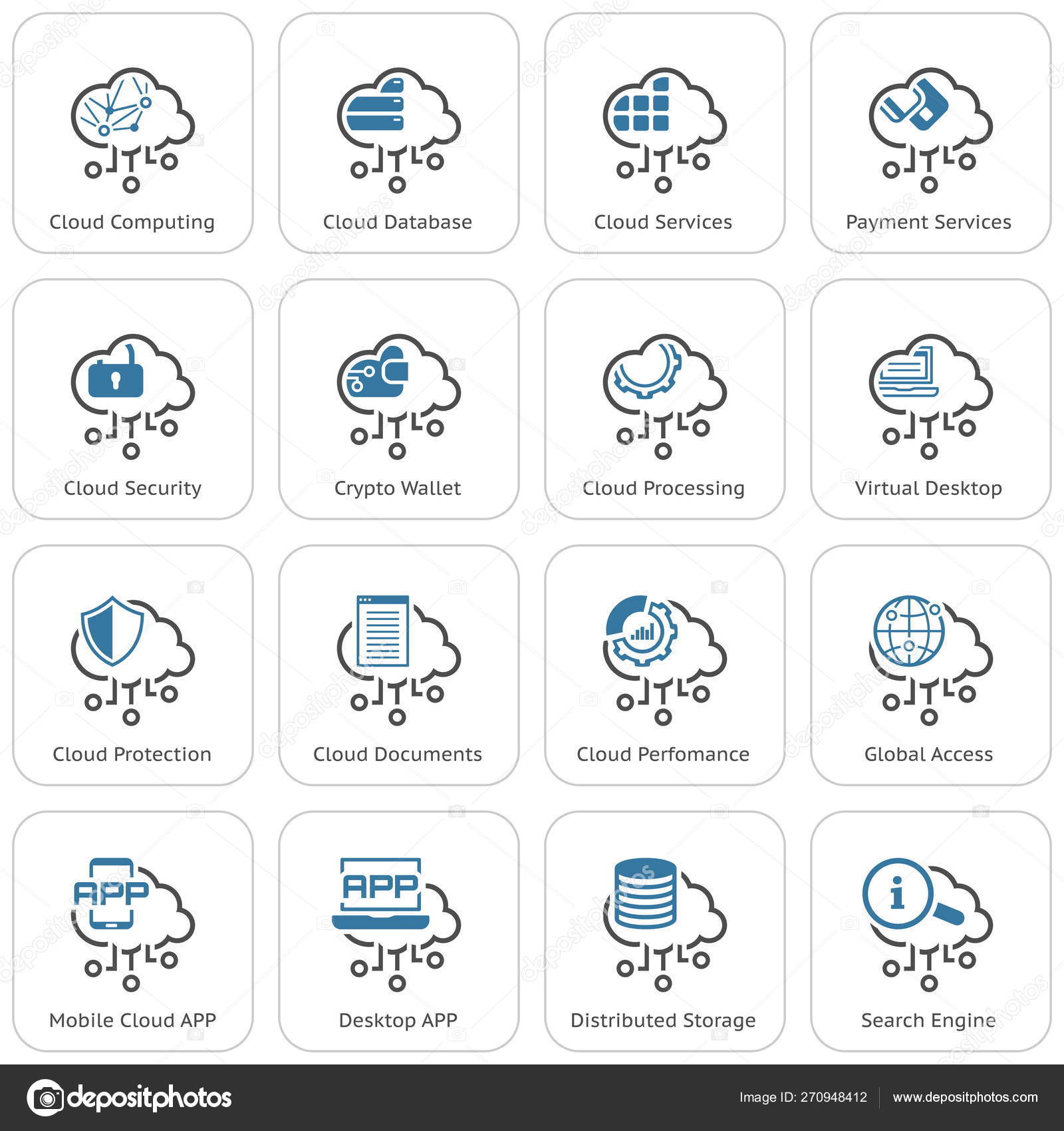 Cloud Computing Icon Set