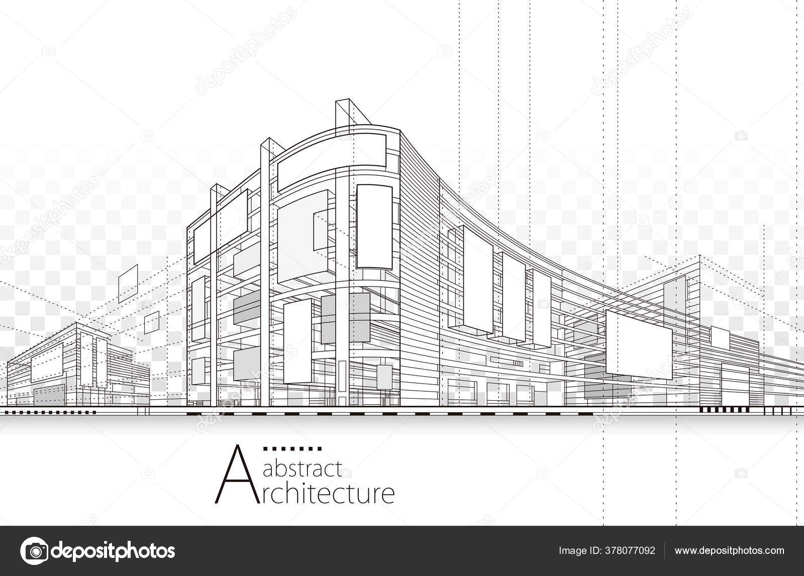 Architecture Building Construction Perspective Design Abstract Modern ...