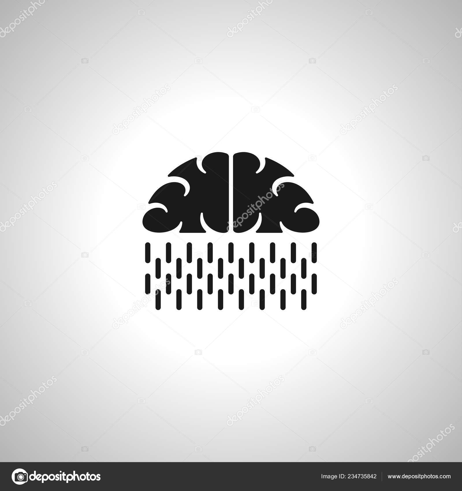 Brain Rain Vector Online Data Storage Symbol Image Stock Vector Image ...