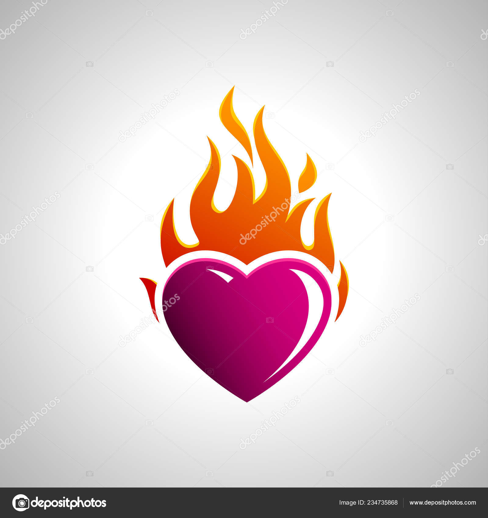 Burning Heart Vector Image Stock Vector Image by ©ASMARAisME #234735868