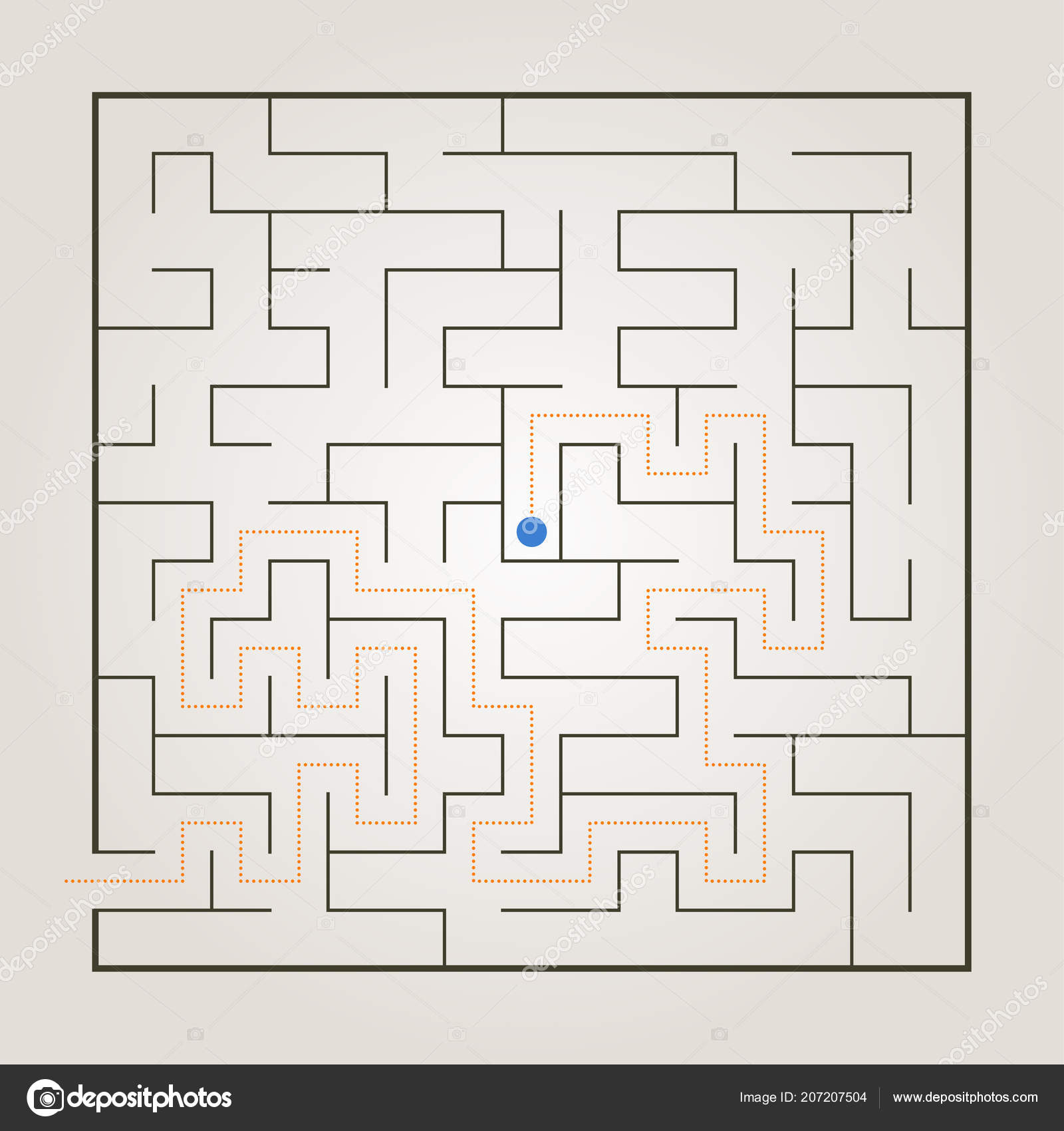 Laberinto Simple Con Solución Camino Vector de stock #207207504 de ©vtorous
