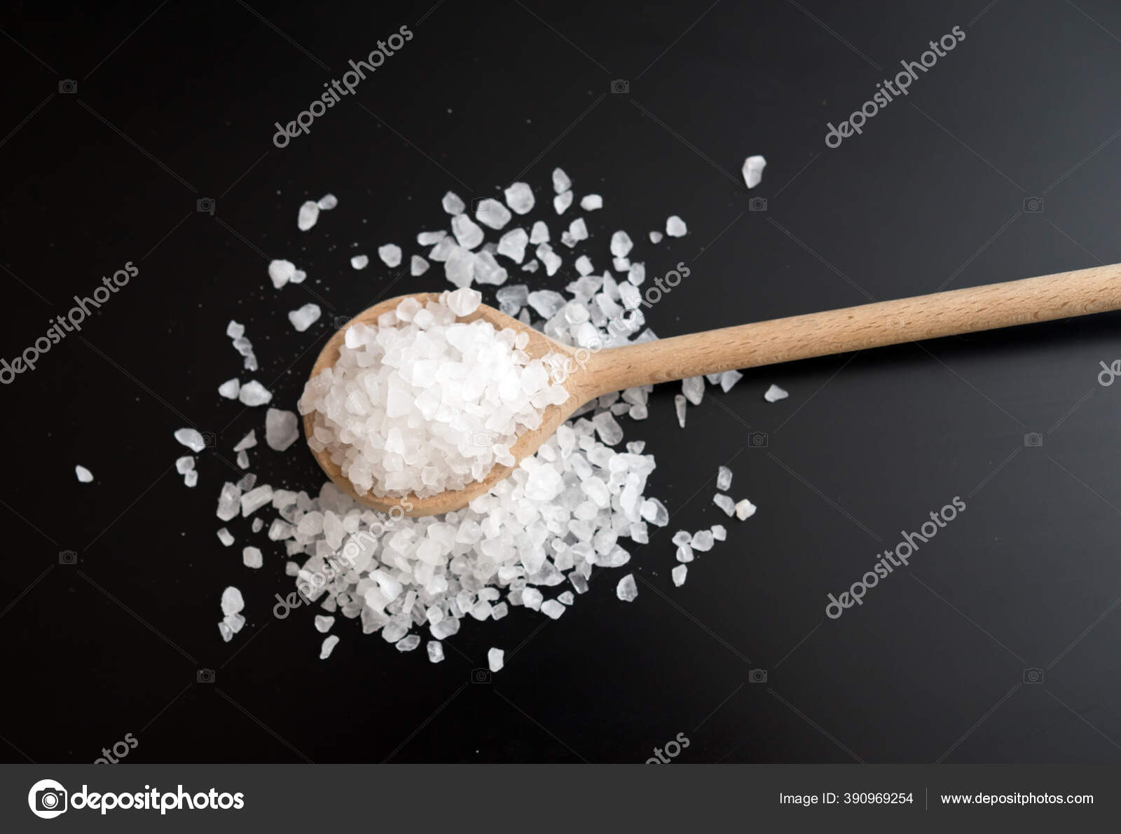 Sea Salt Black Background — Stock Photo © ruslanchik #390969254