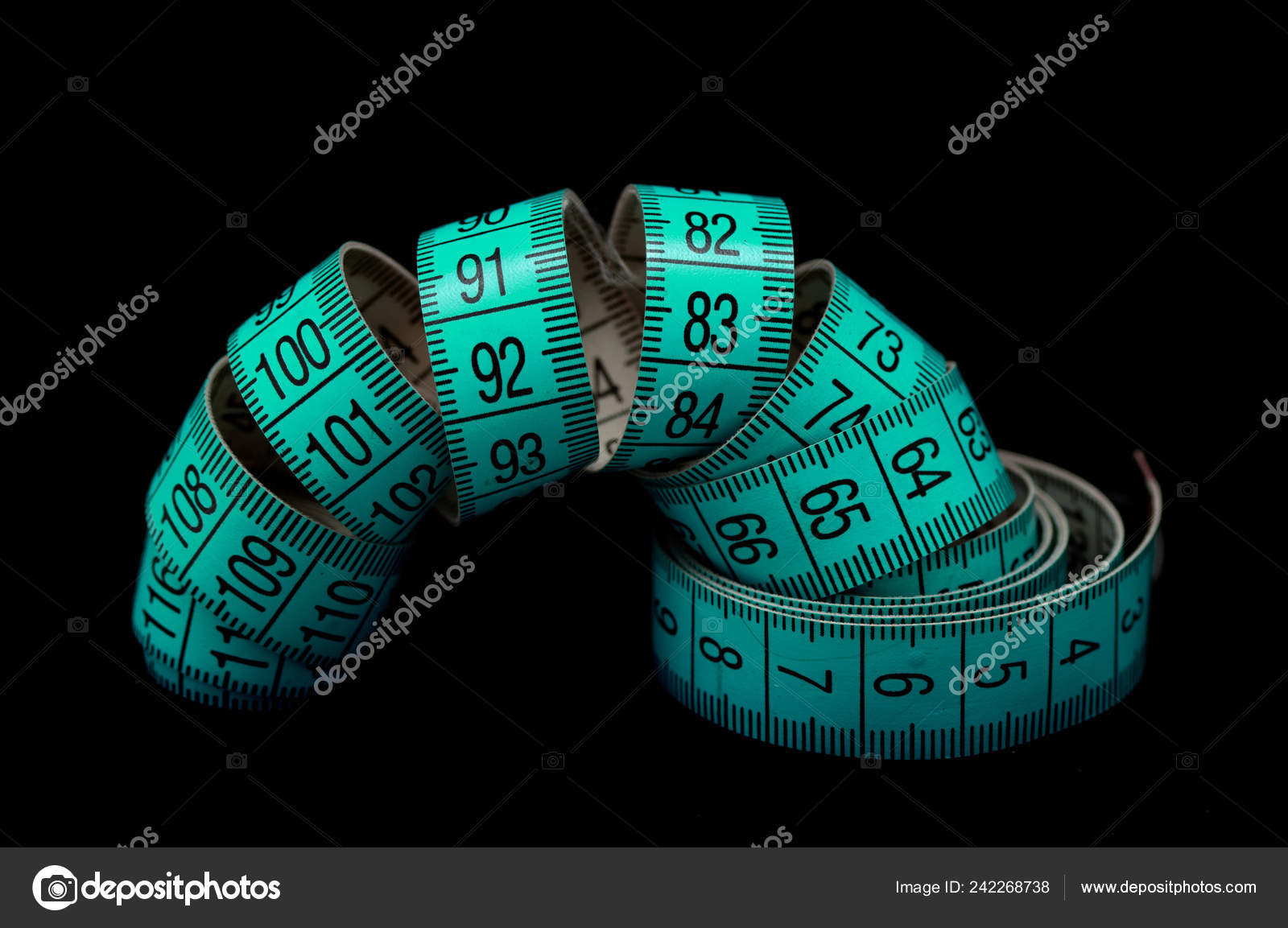 Meter Blue Ribbon Black Background — Stock Photo © kzwwsko #242268738