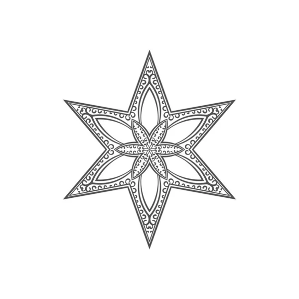 Six Pointed Star Zentangle Vivid Purple Color Mandala Design Element ...