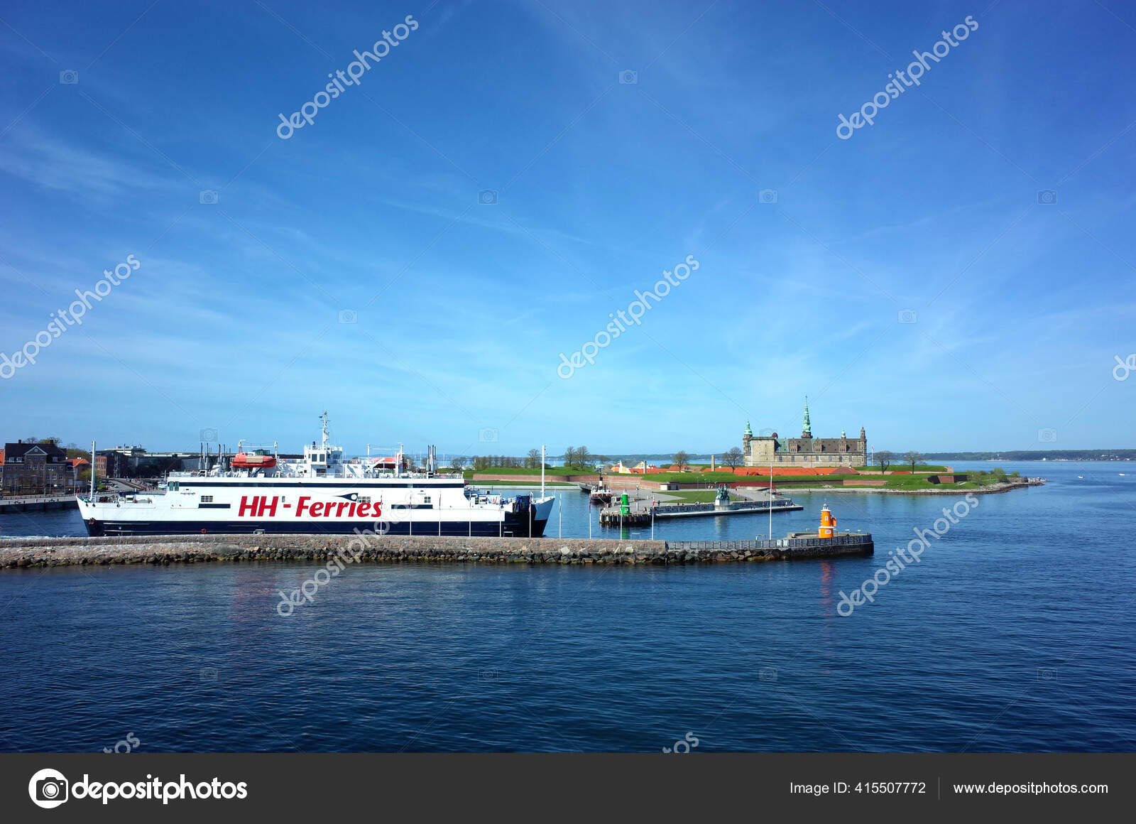 Helsingor Denmark May 2018 Scandlines Ferry Ferries Cruising Out ...