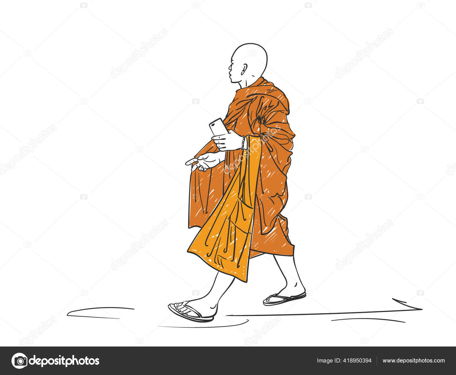 Buddhist Monk Drawing
