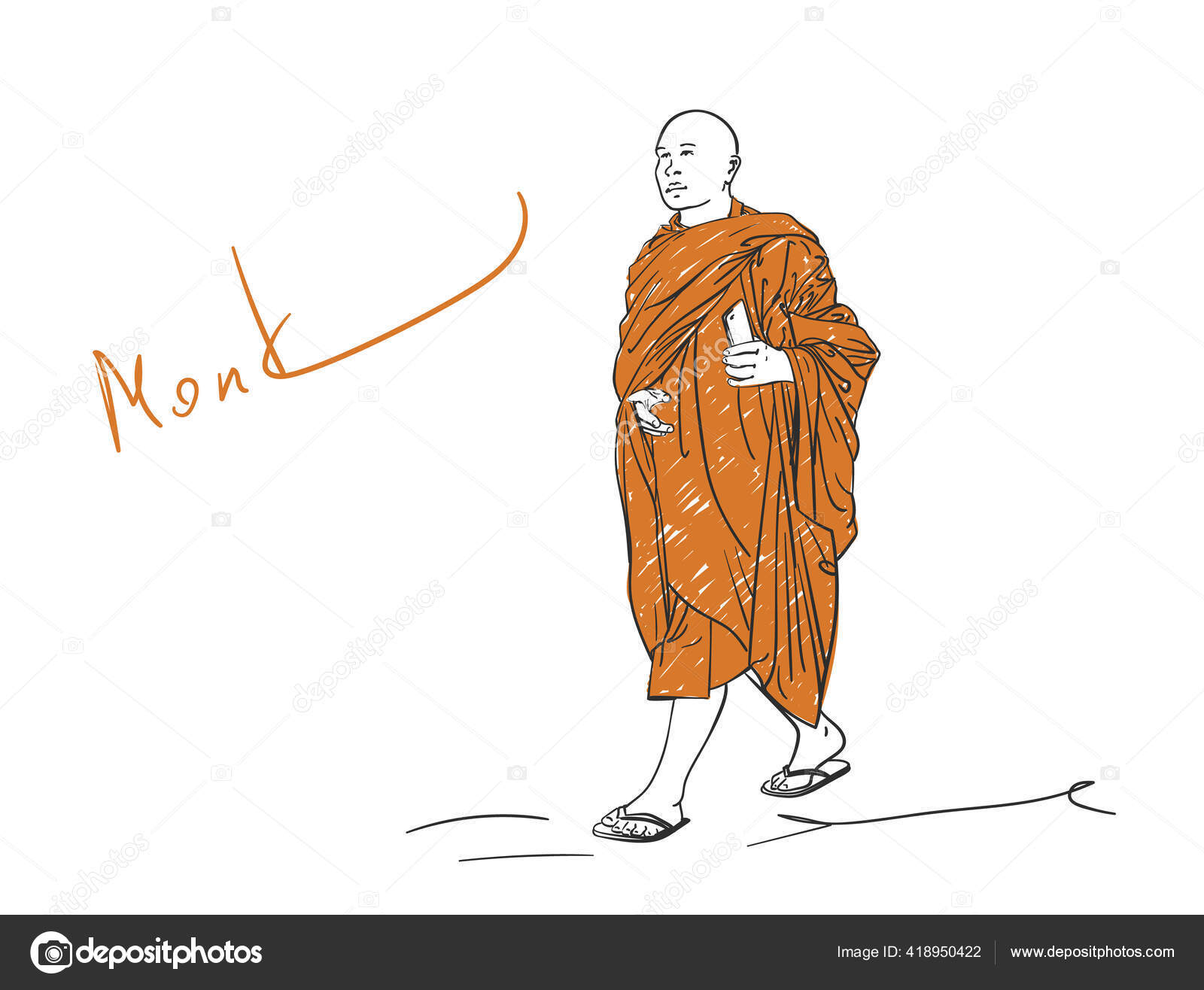 Buddhist Monk Drawing